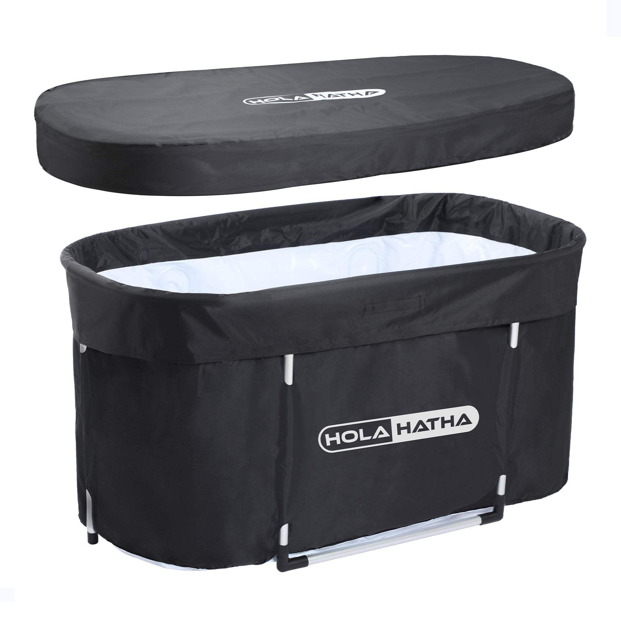 HolaHatha 129 Gal Ice Bath Tub, Portable Hot/Cold Water Plunge Tub with ...