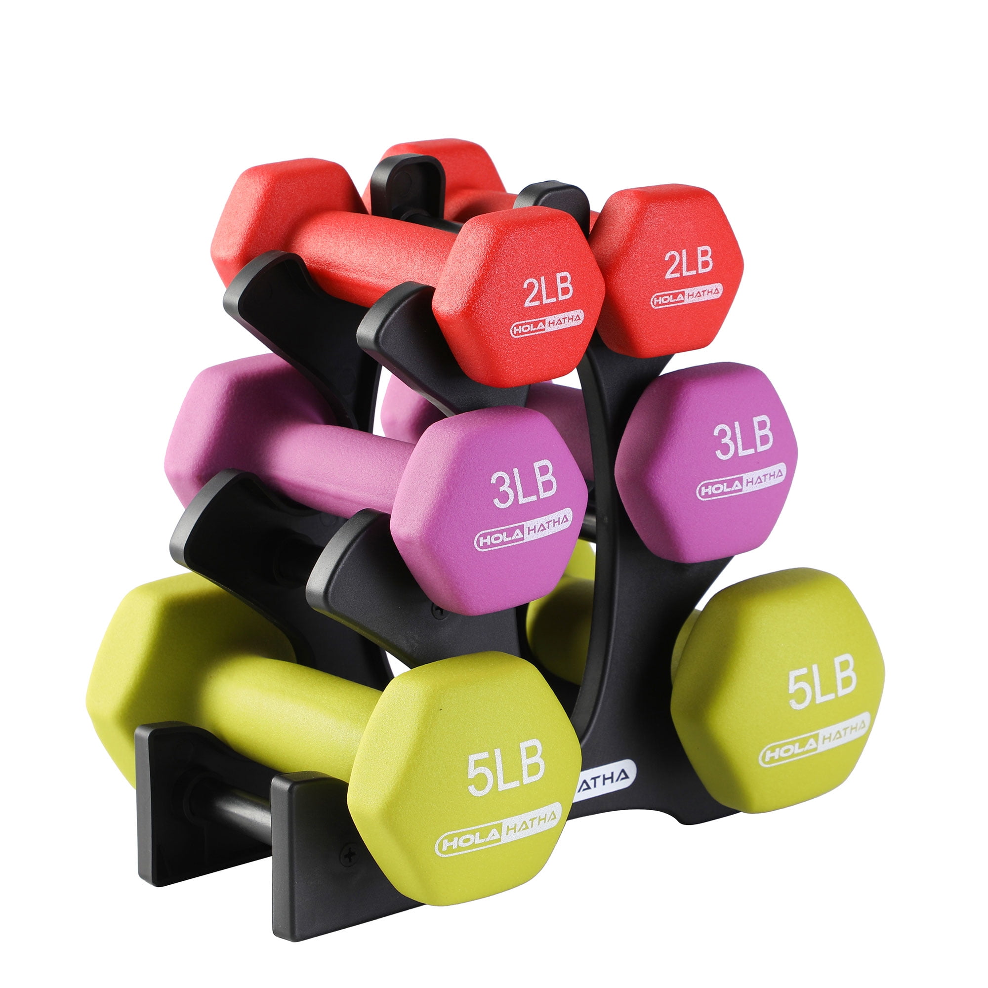 Open Box HolaHatha 2, 3, and 5 Pound Dumbbell Free Hand Weight Set with ...