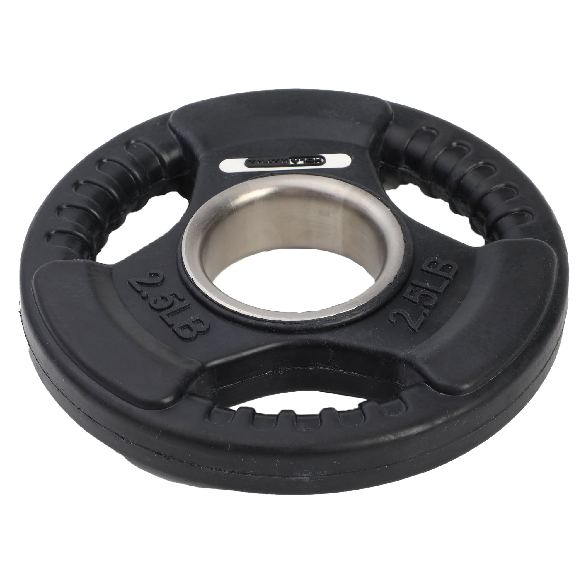 HolaHatha 2.5-Pound Olympic Rubber Coated Weight Plates with Handle ...