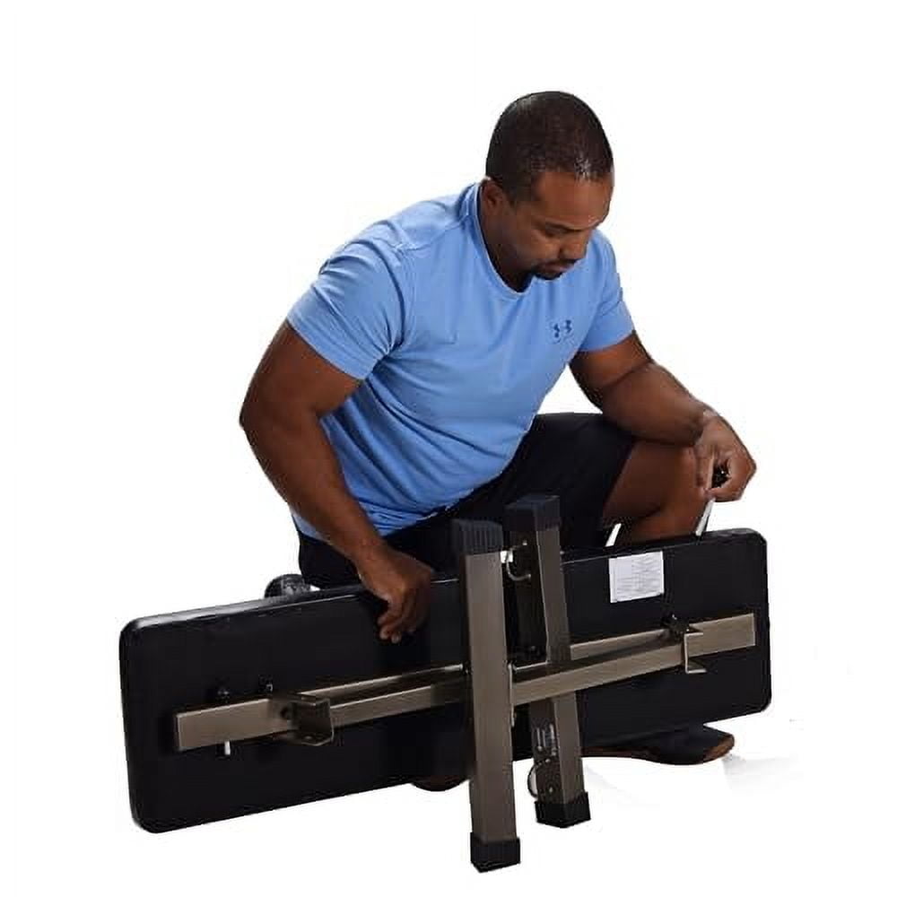 600 Pound Capacity Portable Compact Foam Padded Flat Barbell Bench with ...