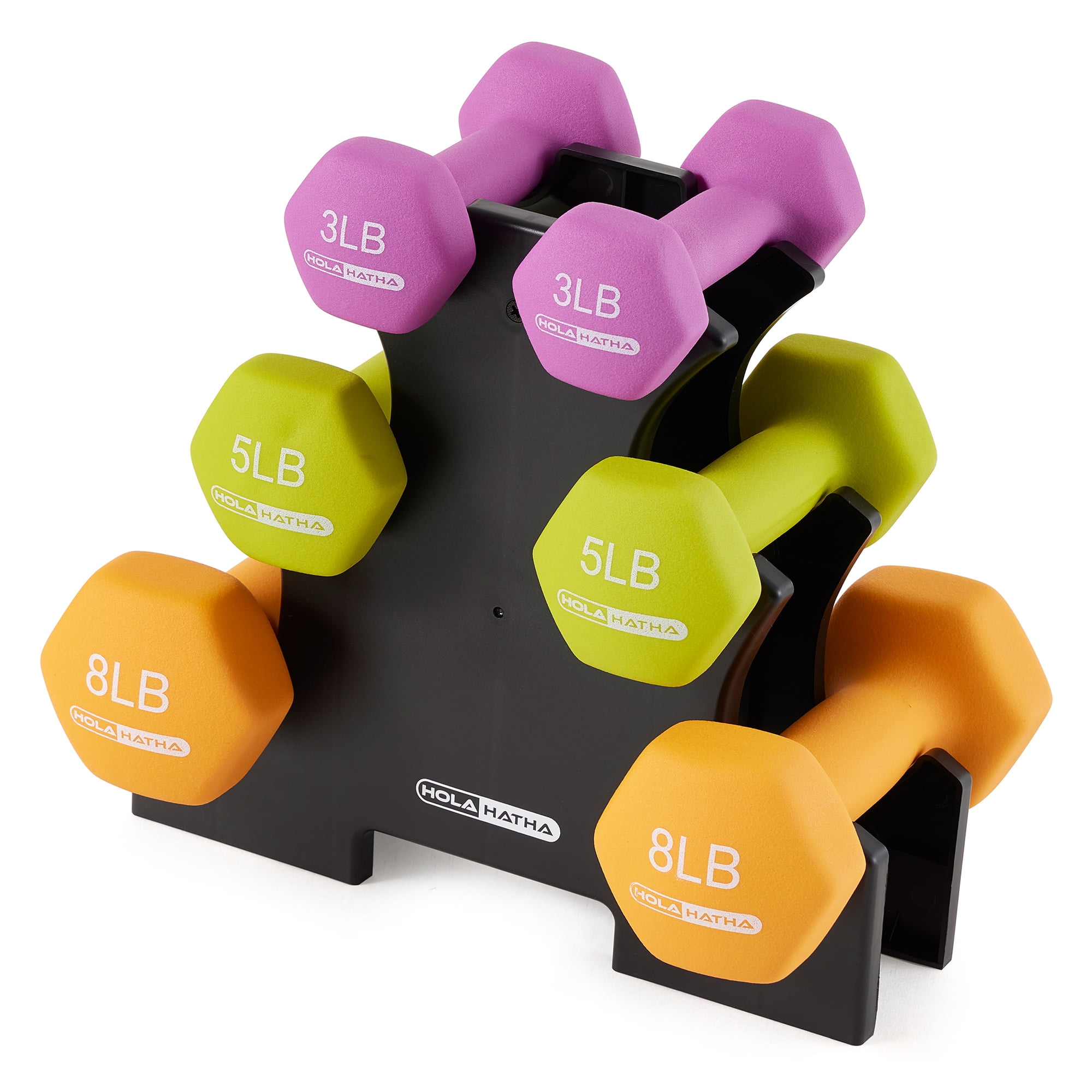 Open Box HolaHatha Dumbbell Weight Set w/ 3, 5 and 8 Pound Weights ...