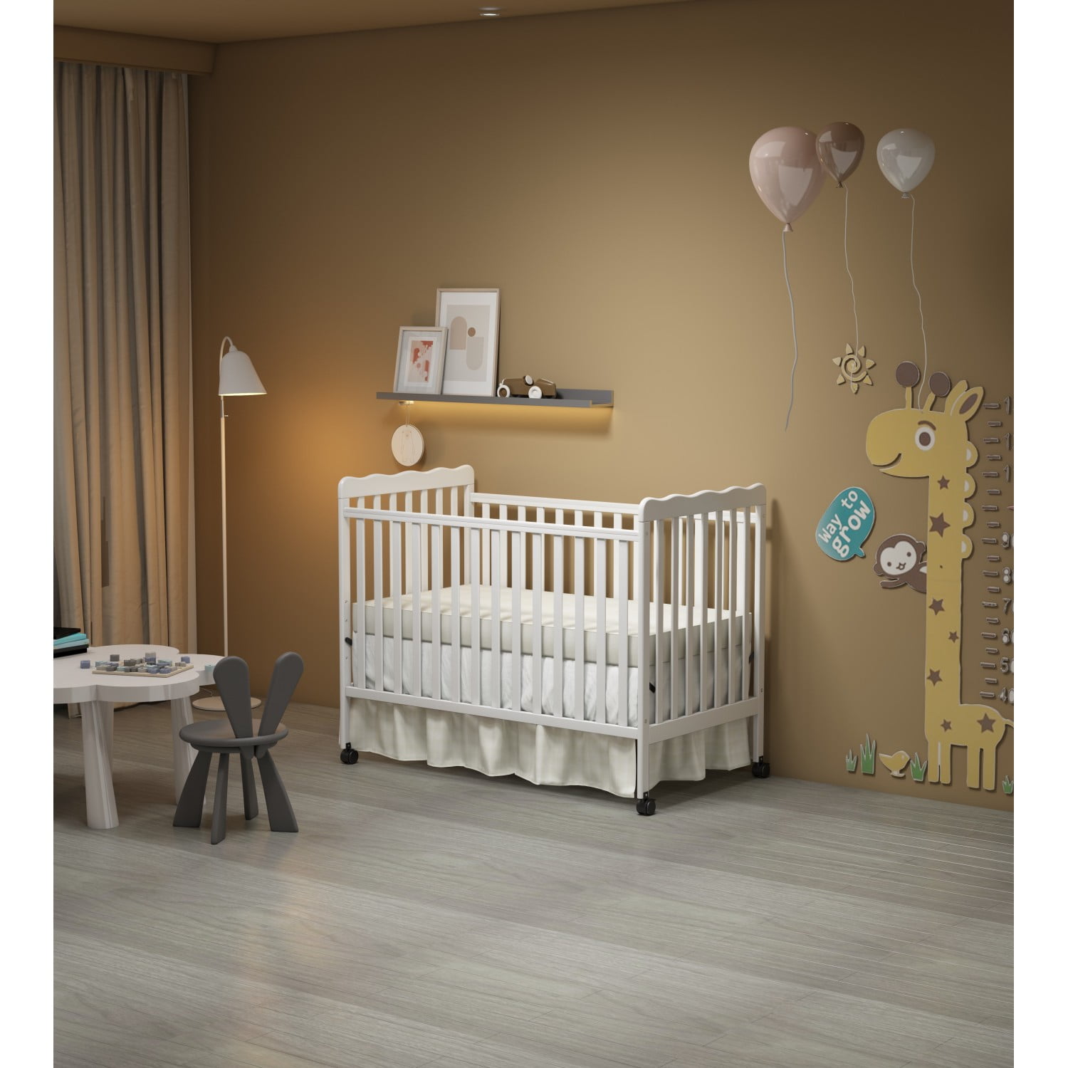 Holaki 3-In-1 Convertible Crib with Locking Wheels, Made Of Sustainable ...