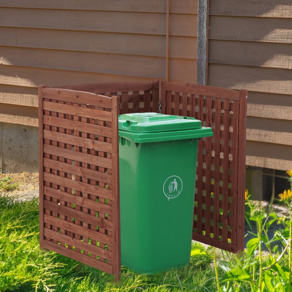 Holaki 3-Panel Outdoor Air Conditioner Fence, 32"W x 38"H Solid Wood ...