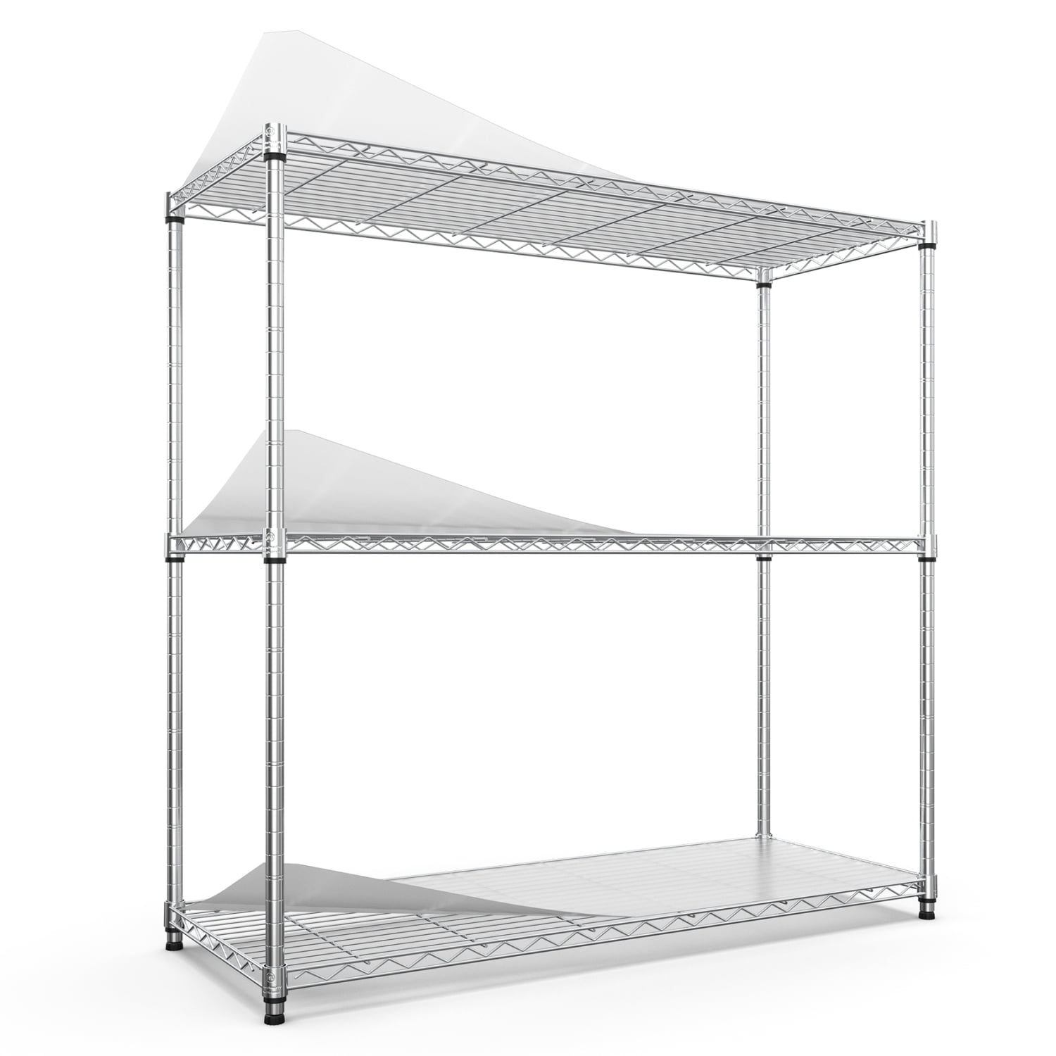Holaki 3 Tier Wire Shelving Unit, 1050 LBS NSF Height Adjustable Metal ...