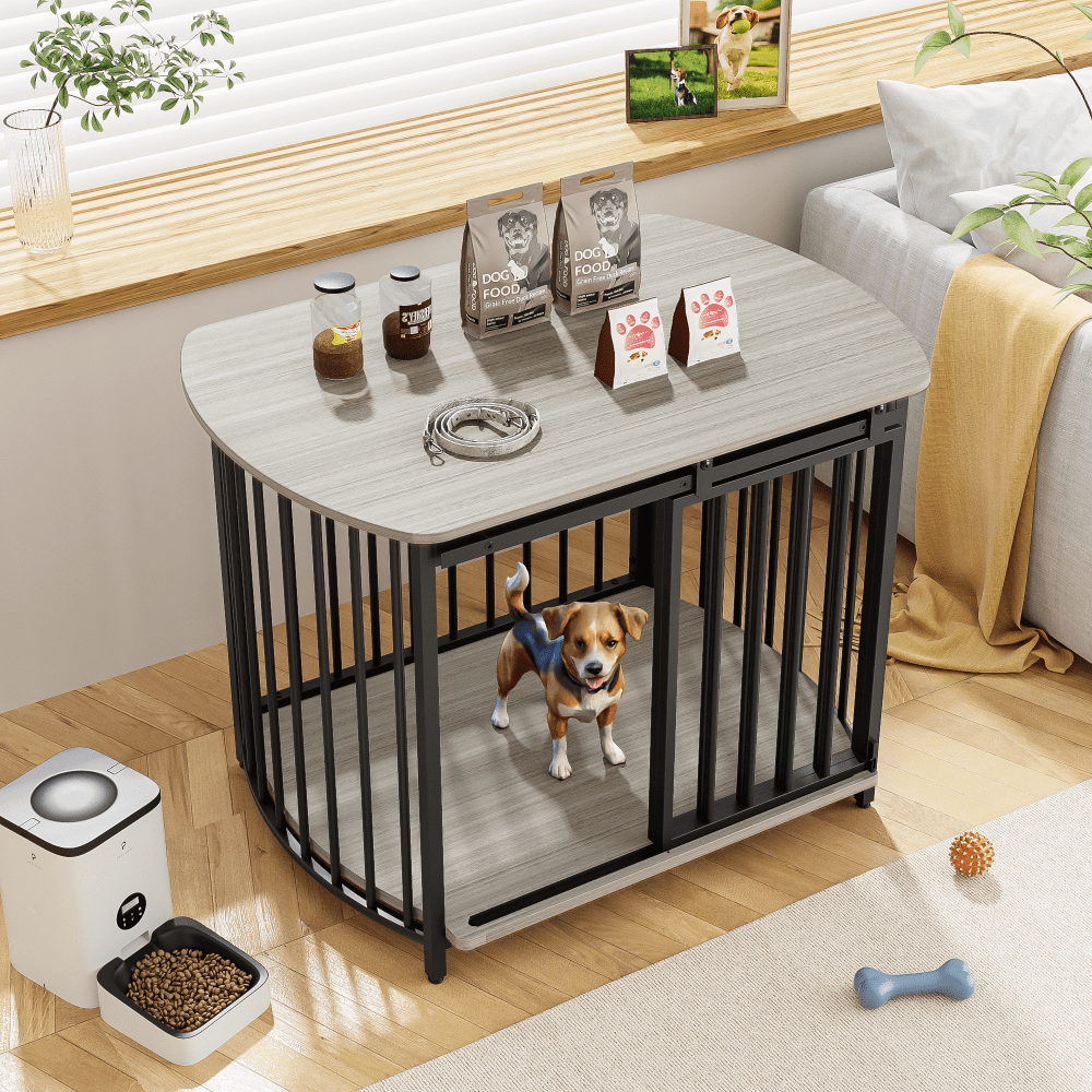 Holaki 31.5 Inch Dog Crate Furniture Corner,Wooden Dog Kennel Furniture ...