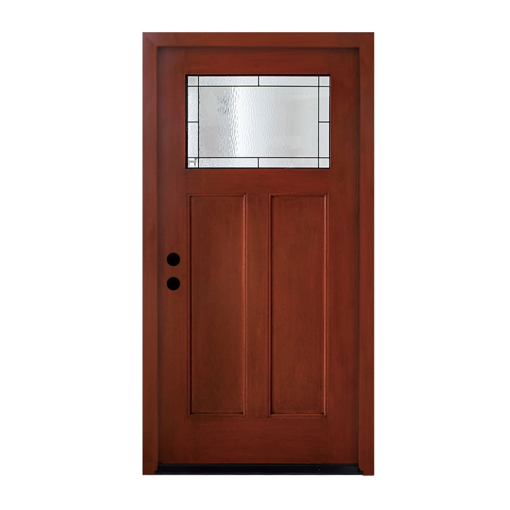 Holaki 36 x 80 Fiberglass Entry Door Knock-Down with Patina Caming ...