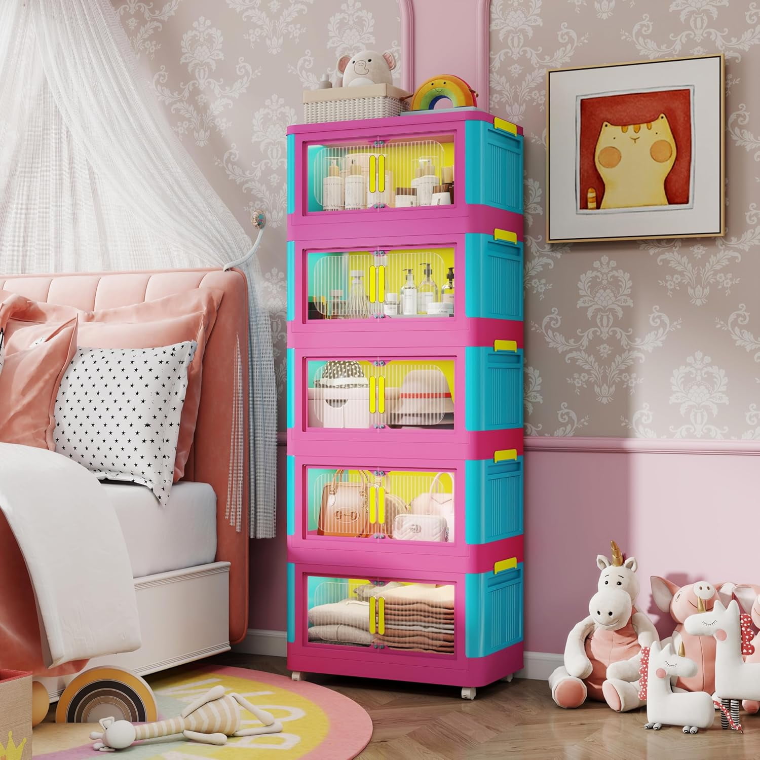 Holaki 39 QT Storage Bins with Lid, 5 Tiers Stackable Plastic Storage ...