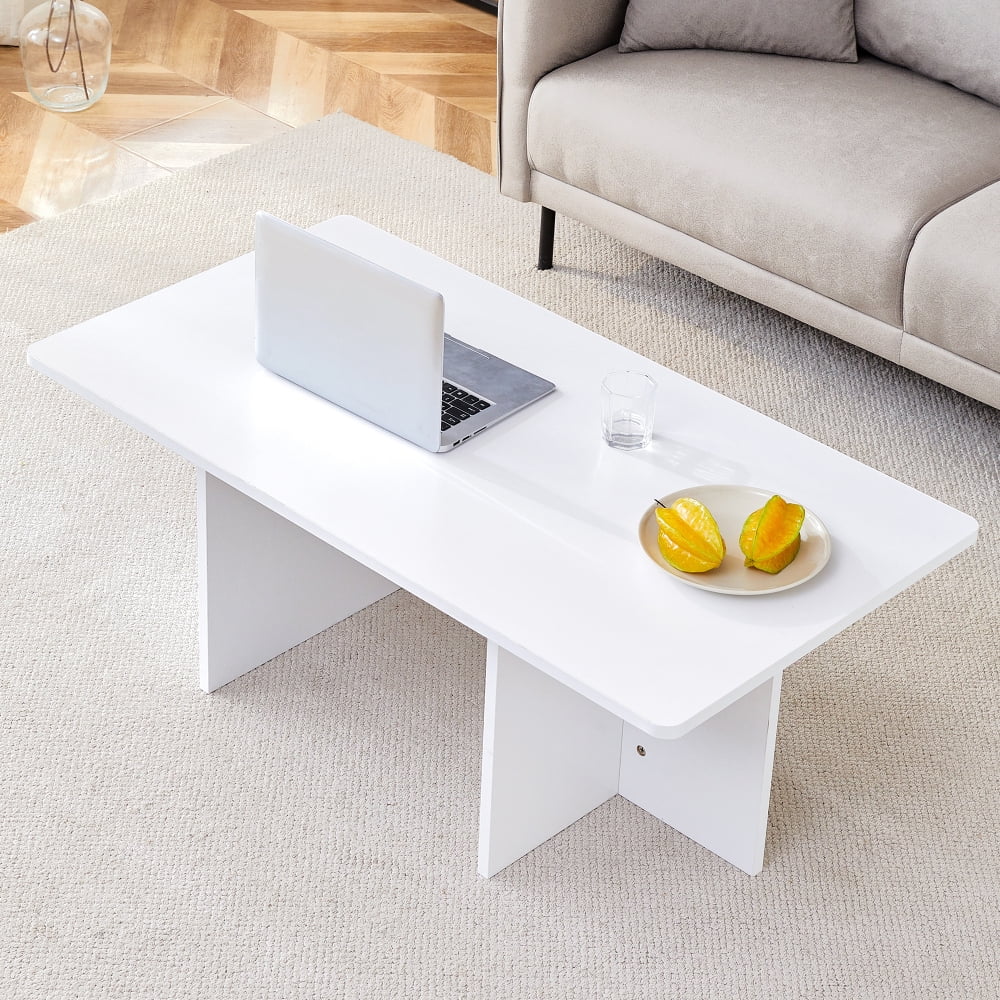 Holaki 44.8" Modern Coffee Table for Living Room Light Wood Coffee ...