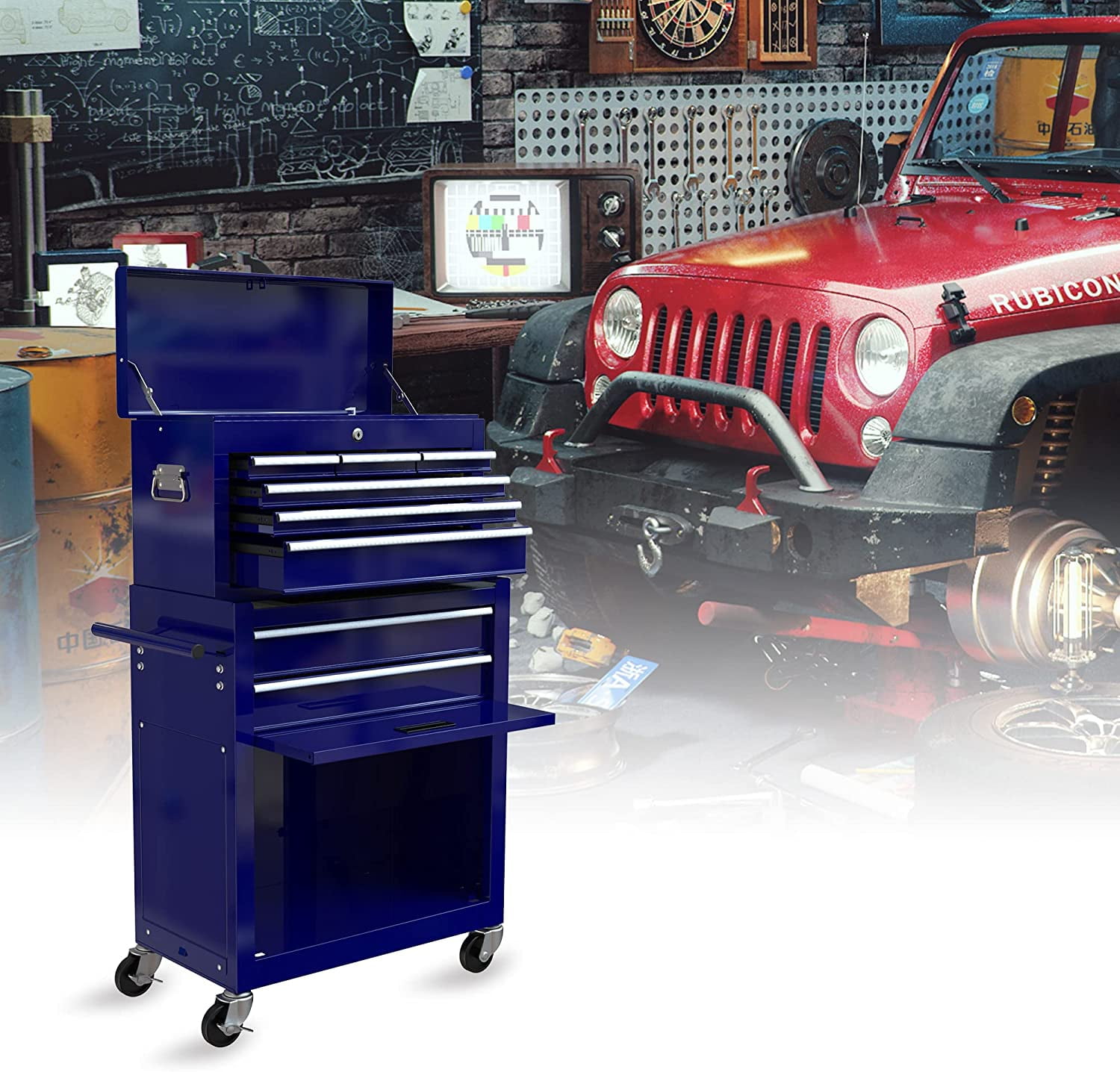 Holaki 8-Drawer Rolling Tool Chest Cabinet, High Capacity Tool Box ...