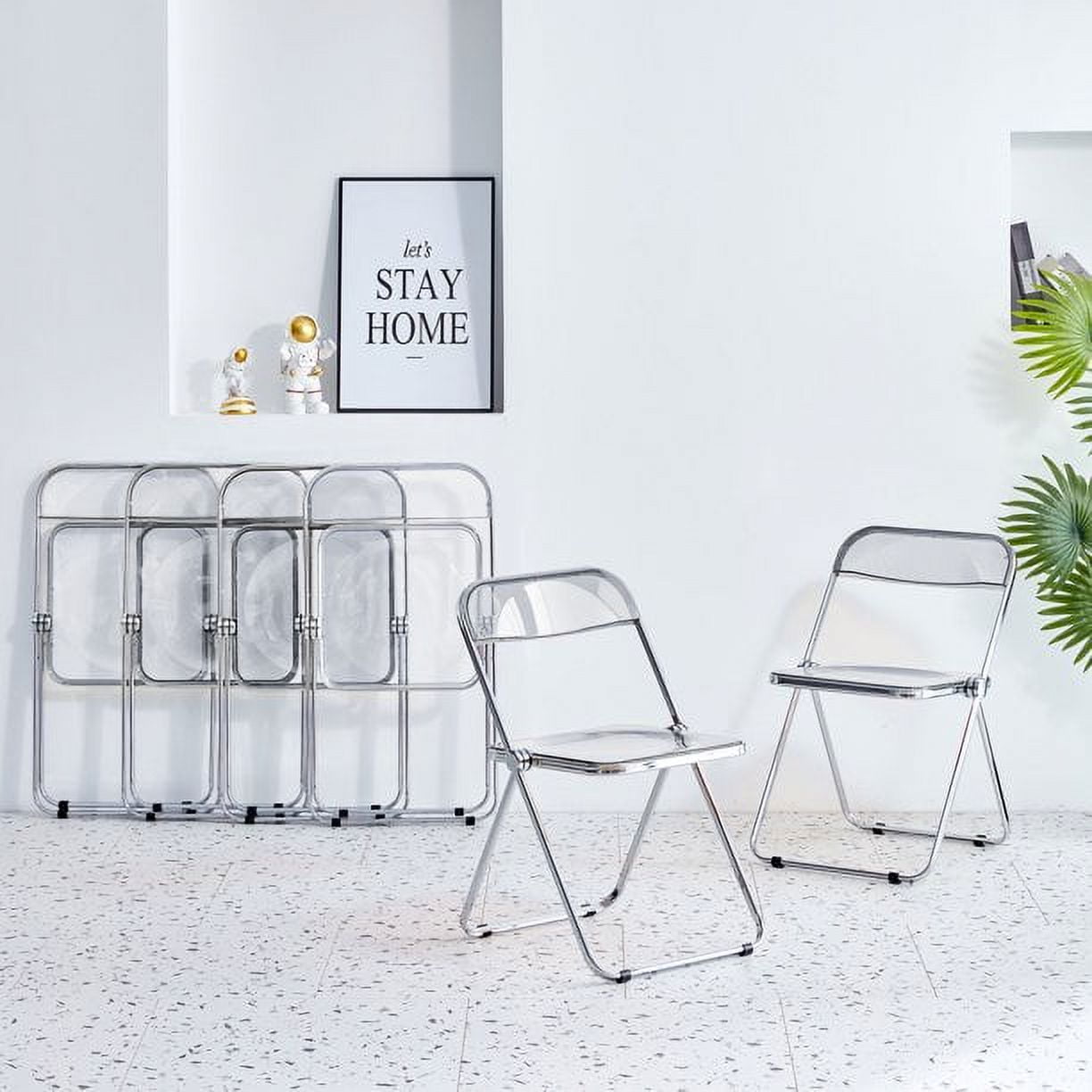 Holaki Heavy Duty Single Indoor Acrylic Folding Chair, Transparent ...