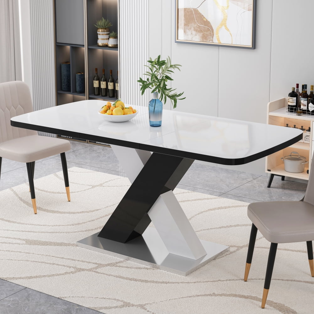 Holaki Expandable Dining Table,Extendable 47-63 inch Modern Faux Marble ...