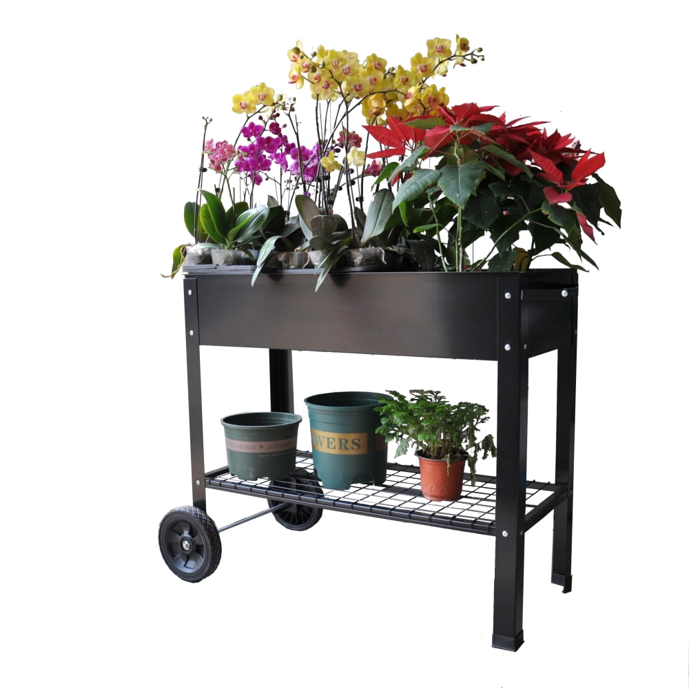 Holaki Mobile Metal Raised Garden Bed Cart with Legs, Elevated Tall ...