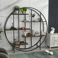 Holaki Round 5-Tier Metal Plant Stand Bookcase Storage Rack, Indoor ...