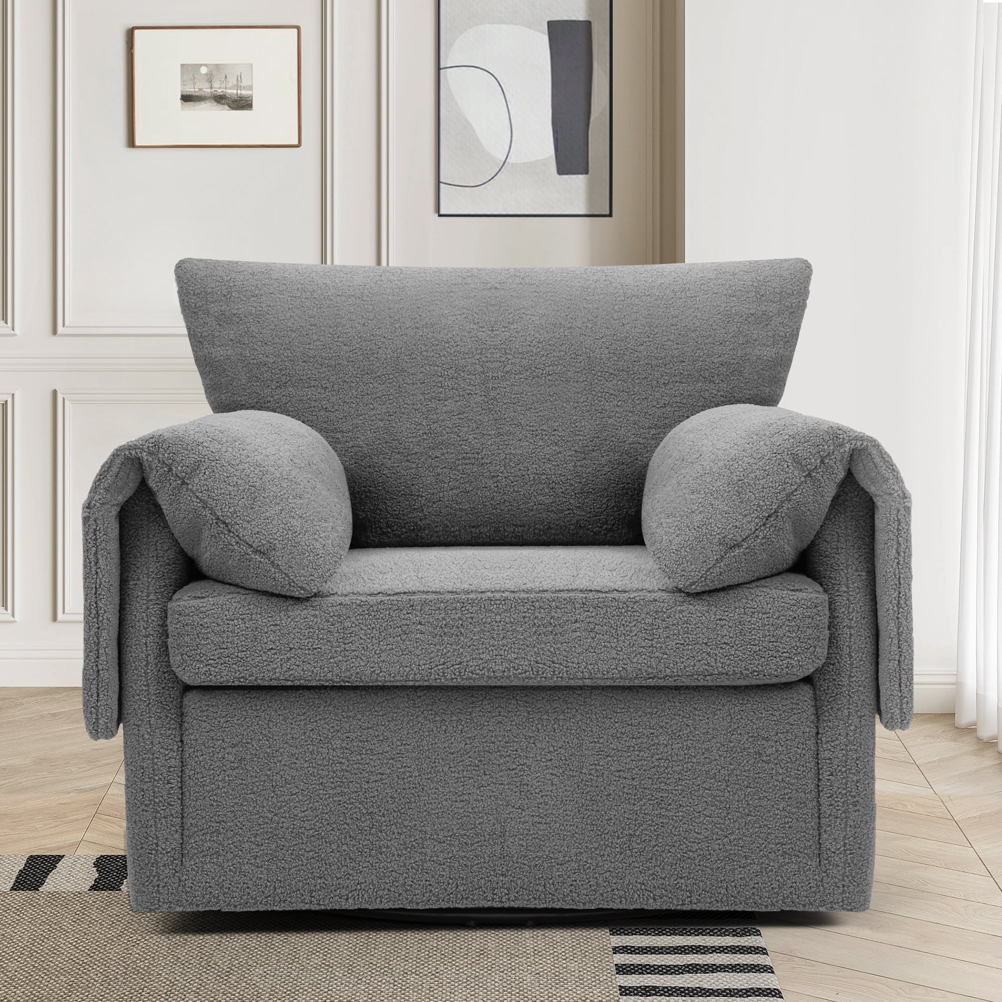 Holaki Swivel Accent Armchair,Modern 360 Rotation Cuddle Single Sofa ...