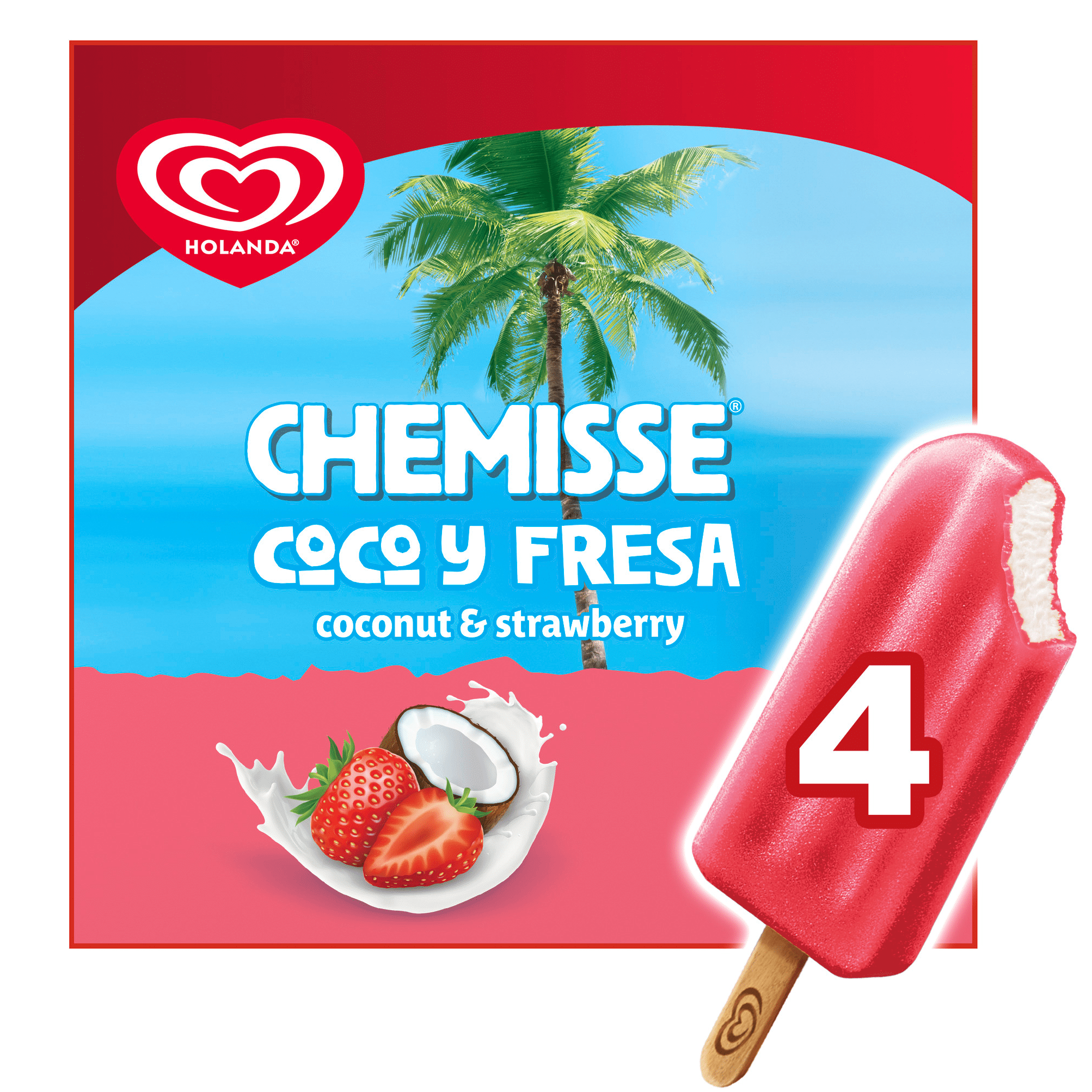 Holanda Chemisse Coconut and Strawberry Mexican Fruit Ice Pops Frozen ...