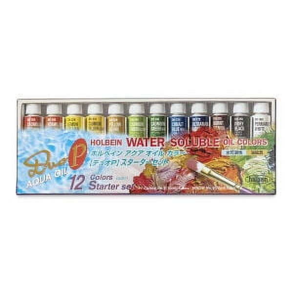 Holbein Duo Aqua Water Soluble Oils - Set of 12, Basic Colors, 15 ml ...