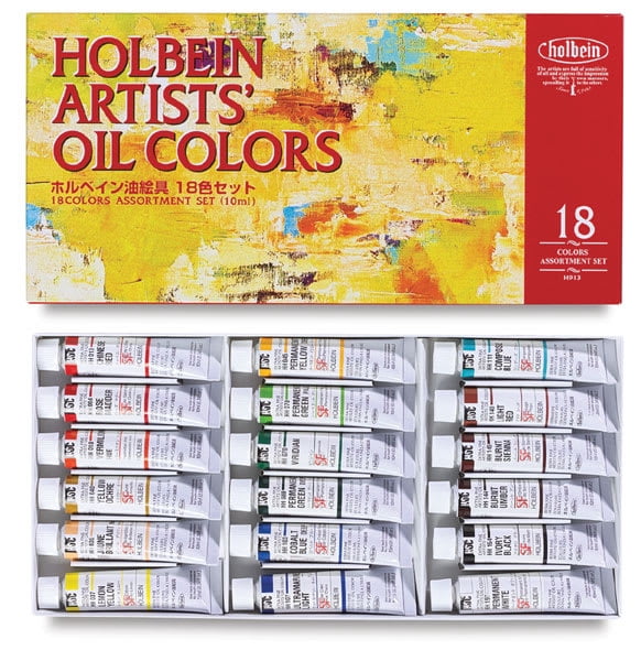 Holbein Artists' Oil Colors - Set of 18, Assorted Colors, 10 ml Tubes ...