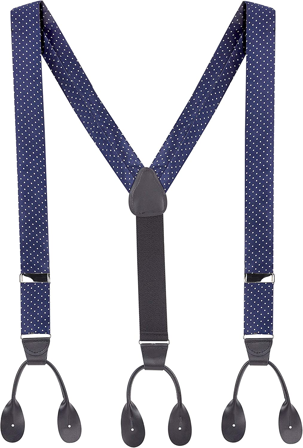 Hold'Em 100% Silk Suspenders For Men Y - Back Fancy Solid Button End ...