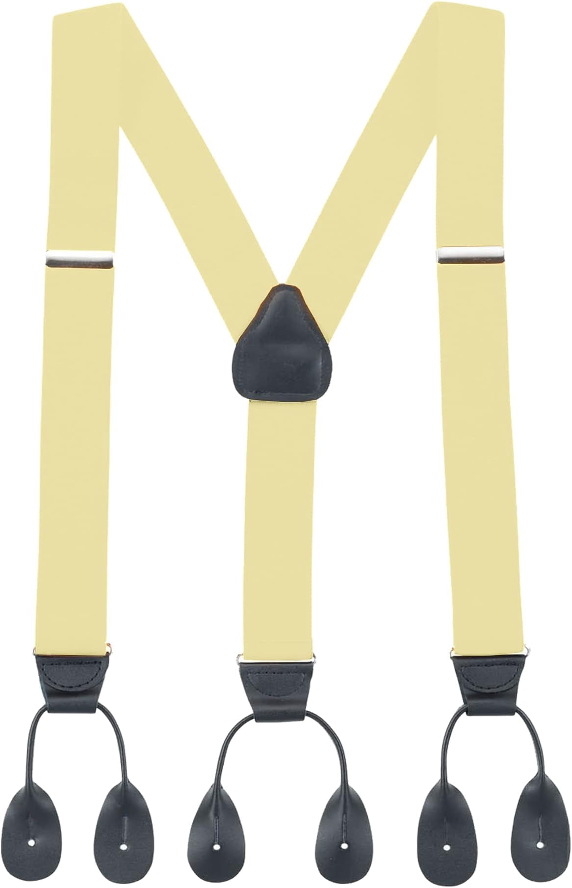 Hold'Em Men Y-Back Genuine Leather Trimmed Button End Tuxedo Suspenders ...