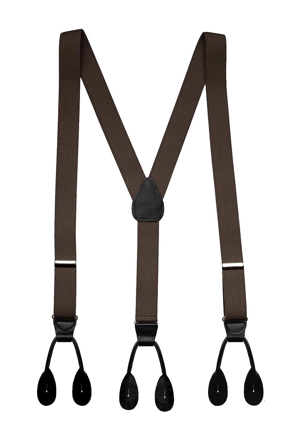 Hold'Em Men Y-Back Genuine Leather Trimmed Button End Tuxedo Suspenders ...
