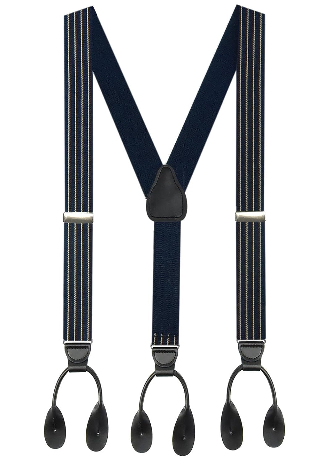 Hold'Em Men Y-Back Genuine Leather Trimmed Button End Tuxedo Suspenders ...