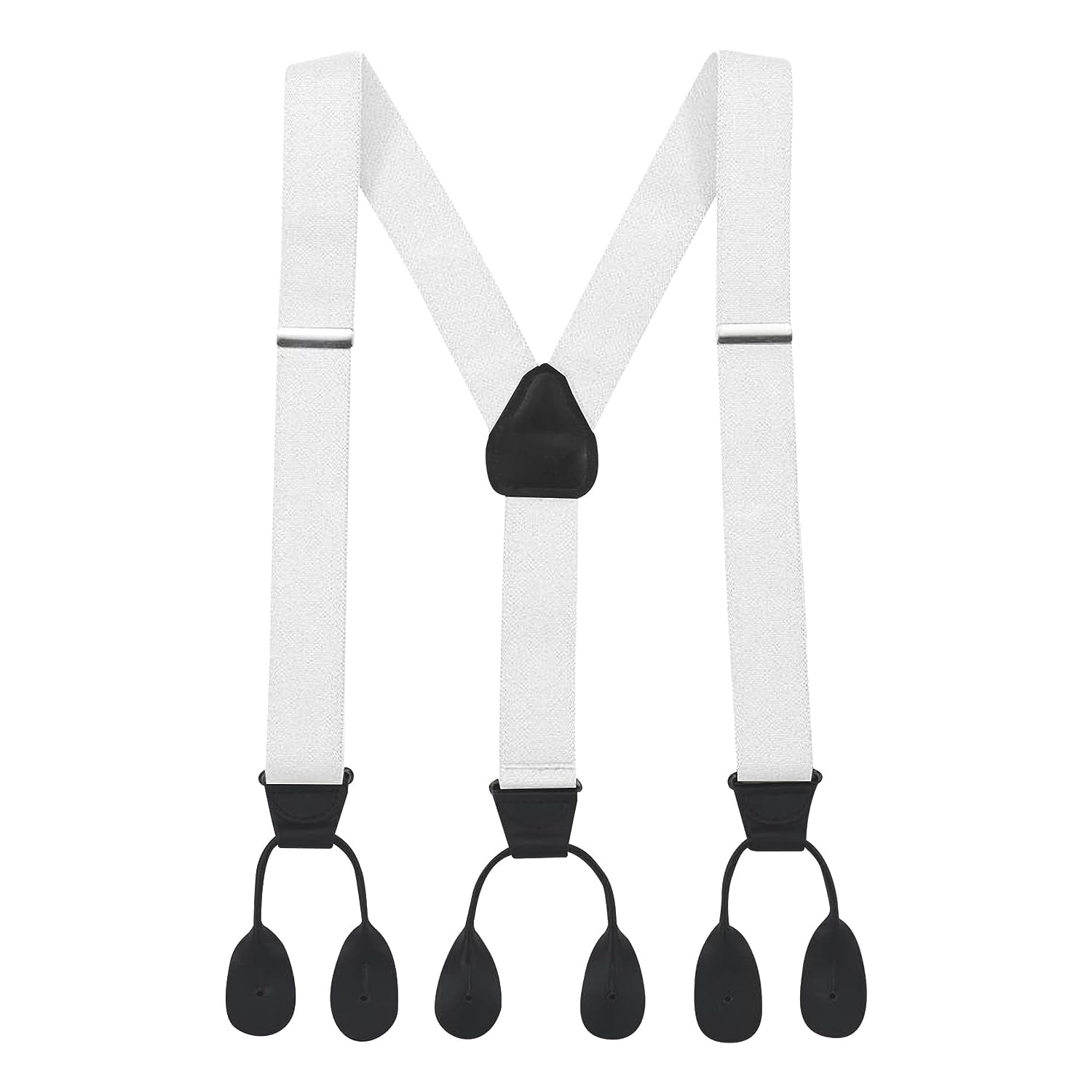Hold'Em Men Y-Back Genuine Leather Trimmed Button End Tuxedo Suspenders ...