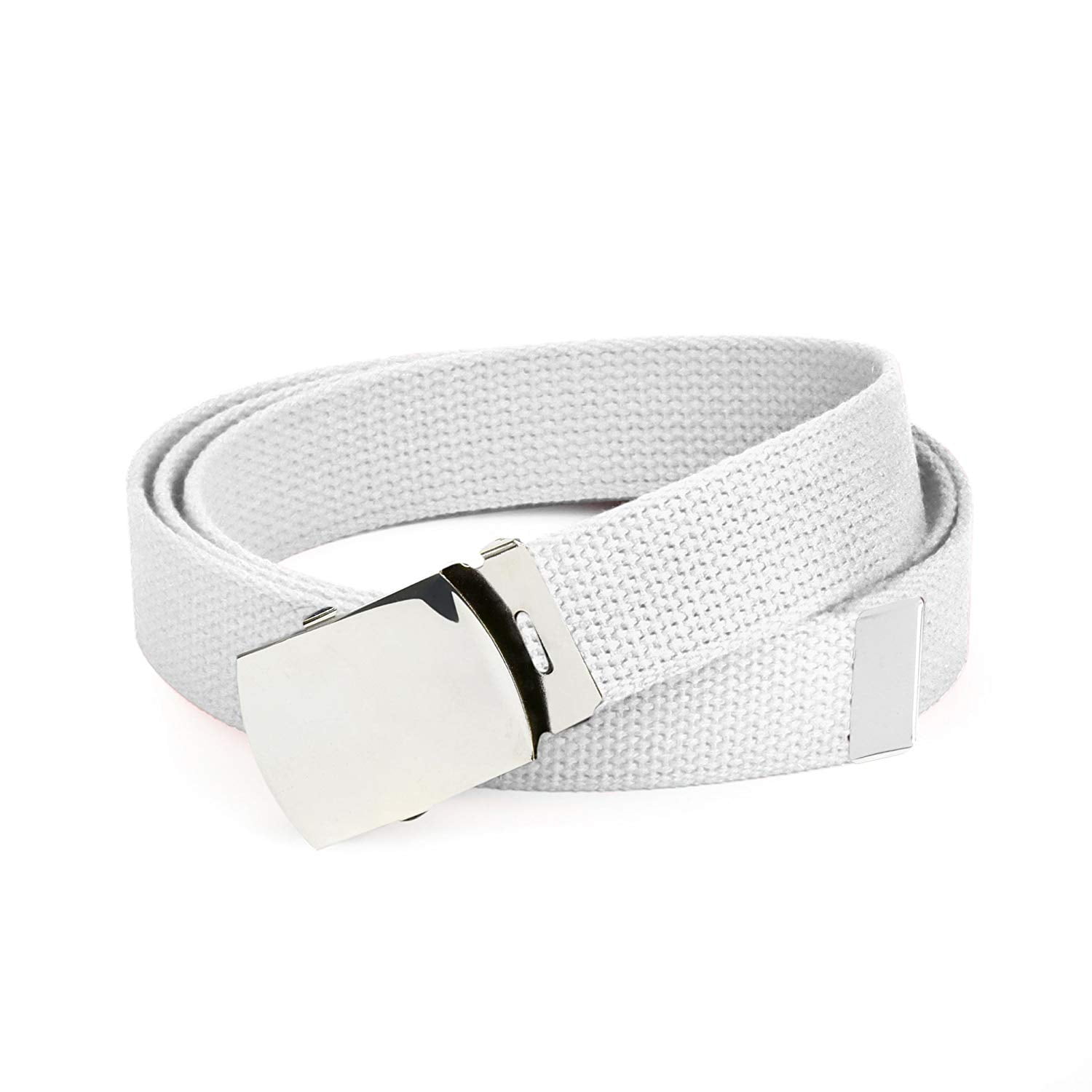 Hold’em Military Canvas Webbing Belts for Men’s–Polished Silver Slider ...