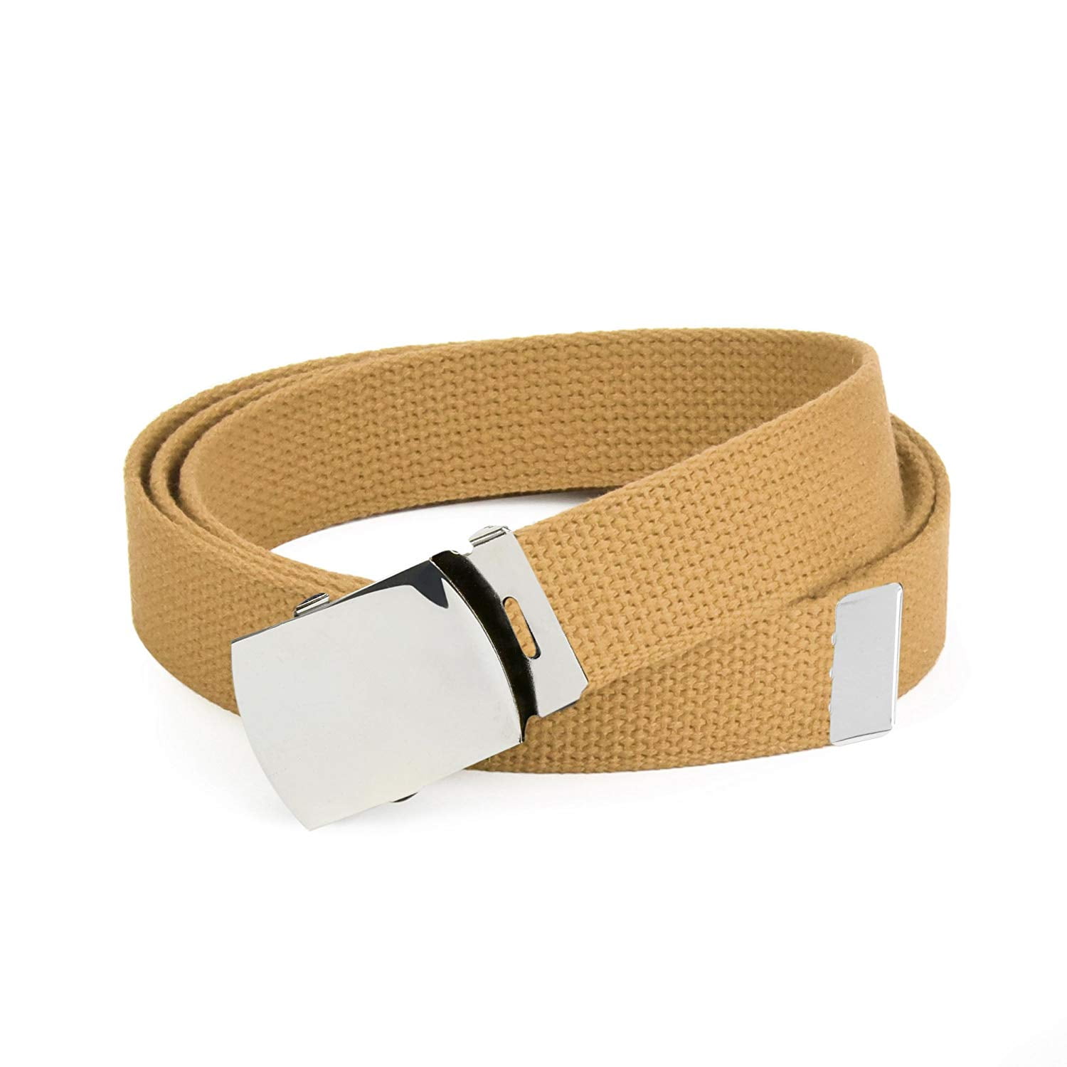 Hold’em Military Canvas Webbing Belts for Men’s–Polished Silver Slider ...