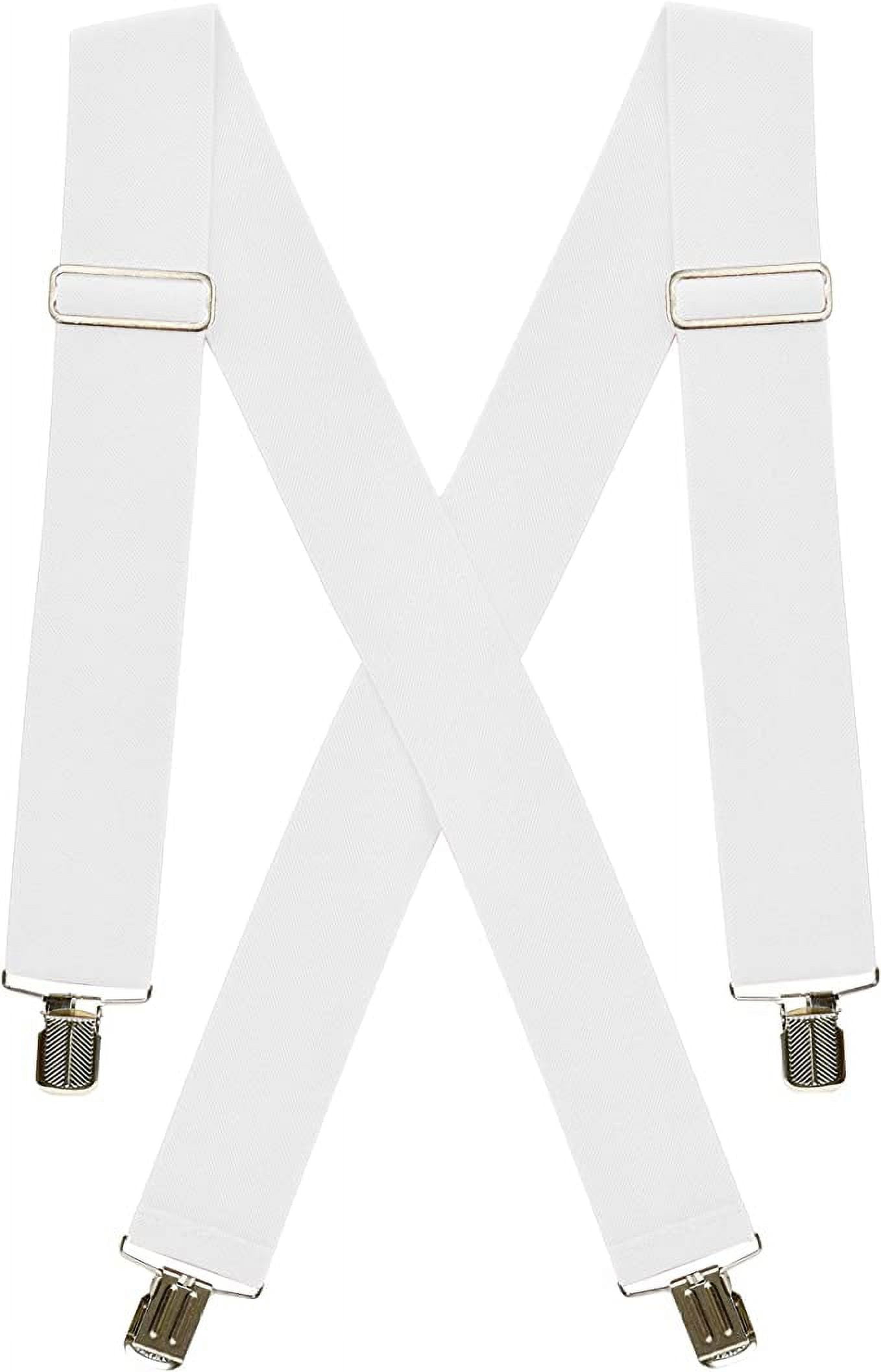 "Hold'Em White Heavy Duty Men's Suspenders with 2"" Wide Elastic ...
