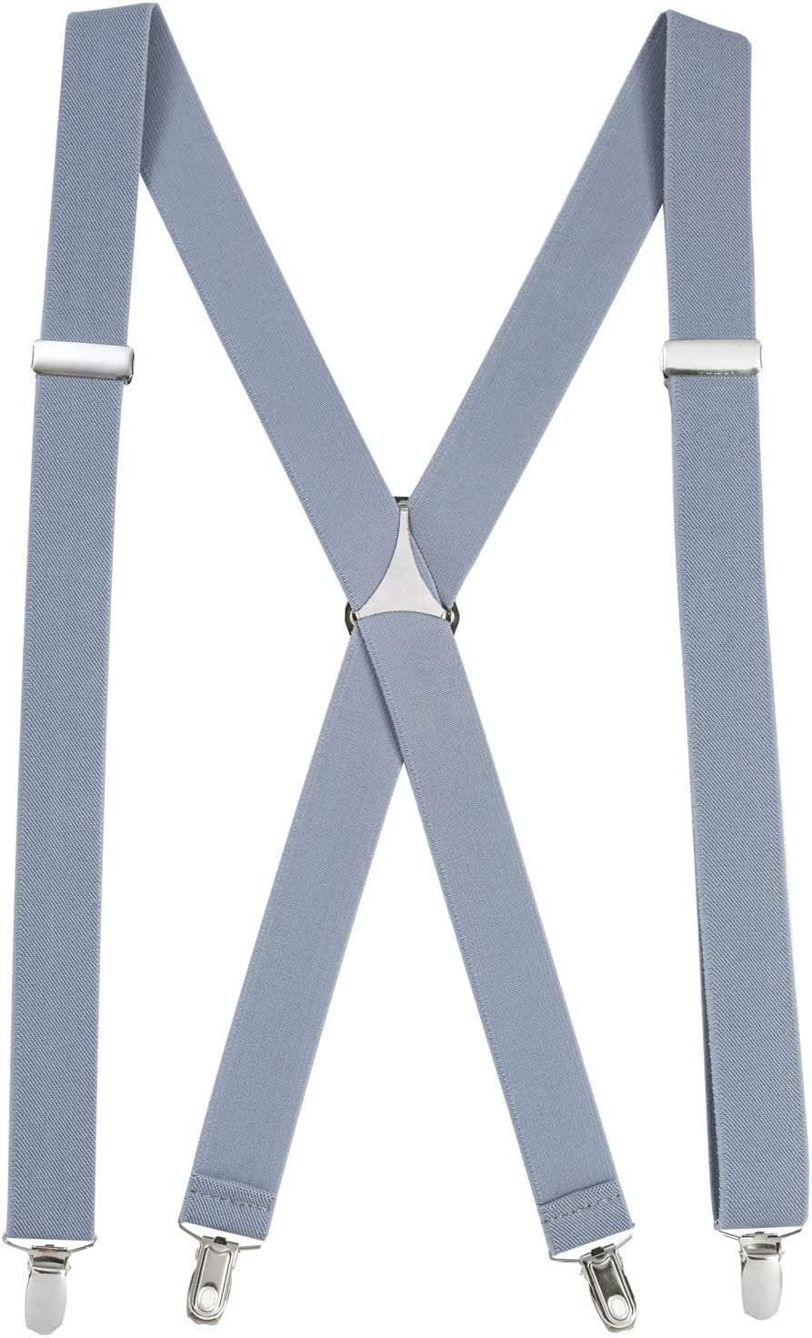 Hold'Em Suspenders for Men x-Back Adjustable Straight Clip - Light Grey ...