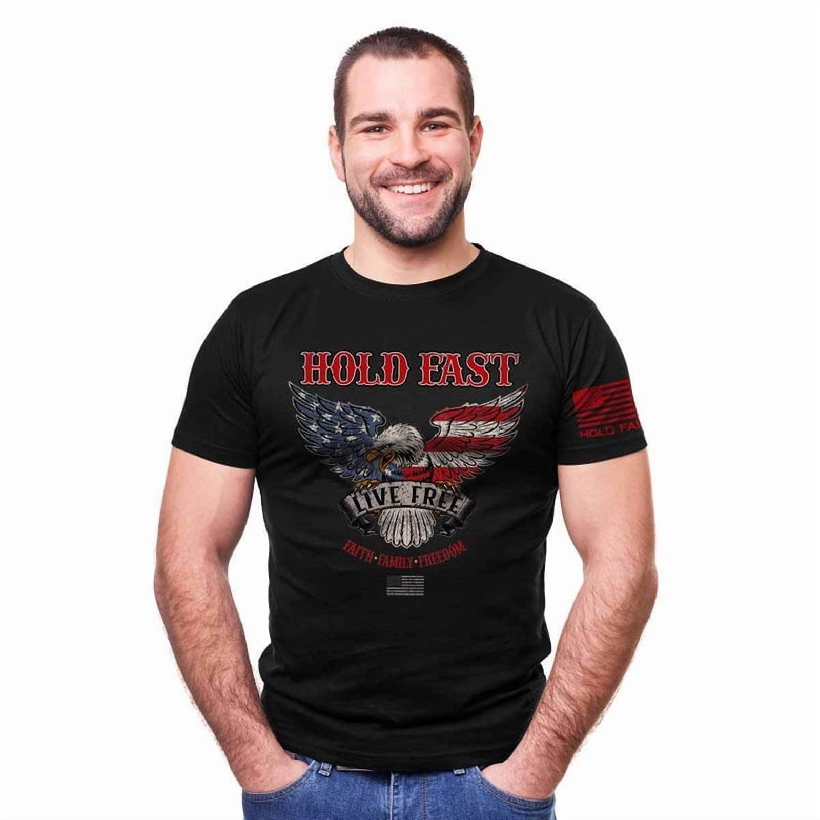 Hold Fast USA Live Free Eagle Christian Unisex T-Shirt - Walmart.com
