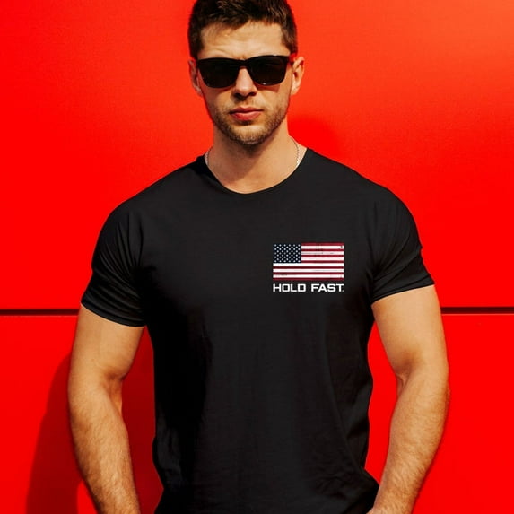 Hold Fast to Faith Family Freedom USA American Flag Christian Unisex T ...