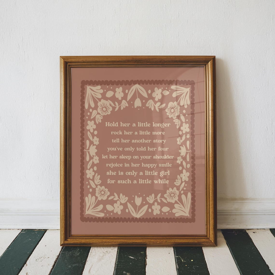 Hold Her A Little Longer Poem Print, Nursery Wall Art For Girl'S Room ...