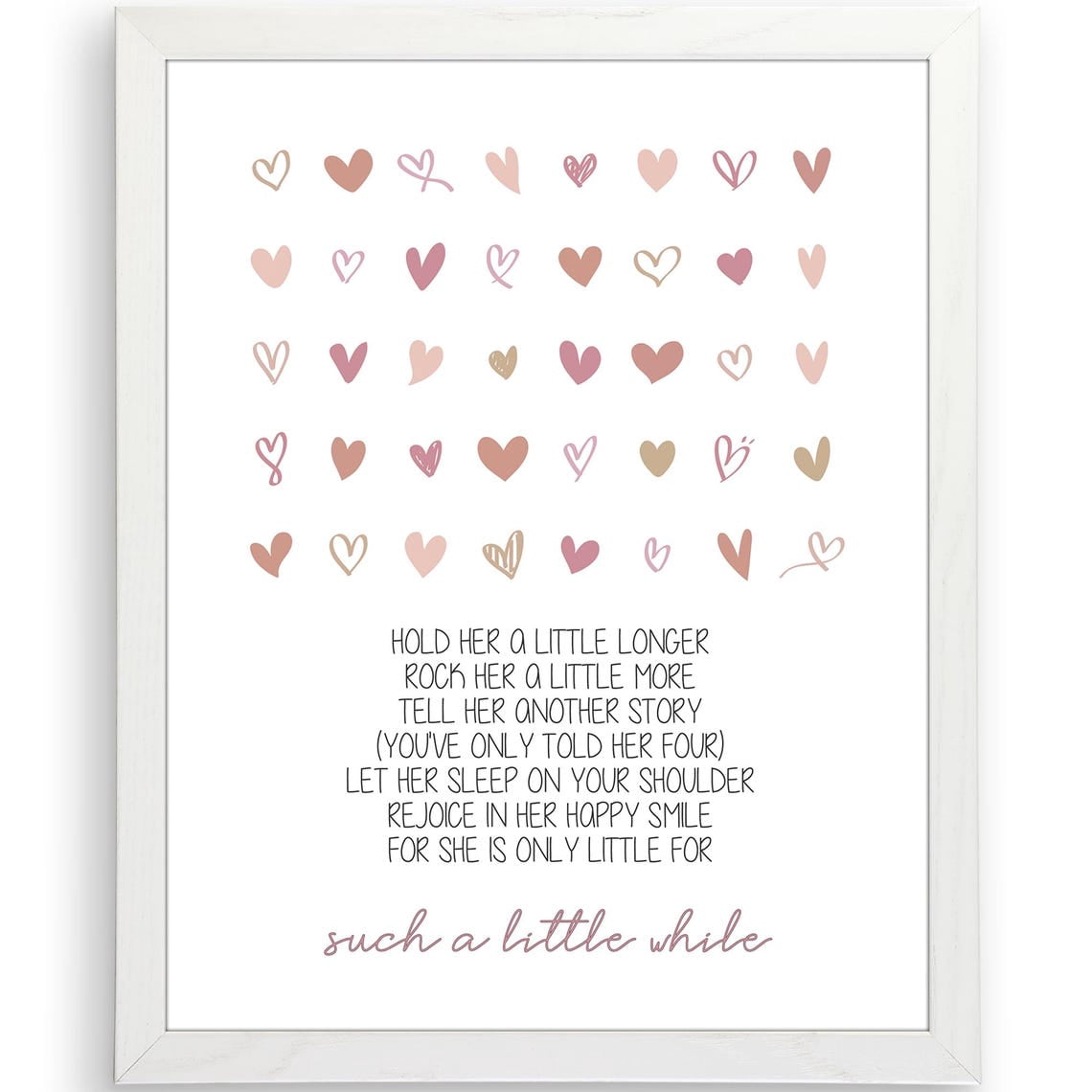 Hold Her Longer Poem Art Print Boho Nursery Wall Decor For Baby Girl™S ...