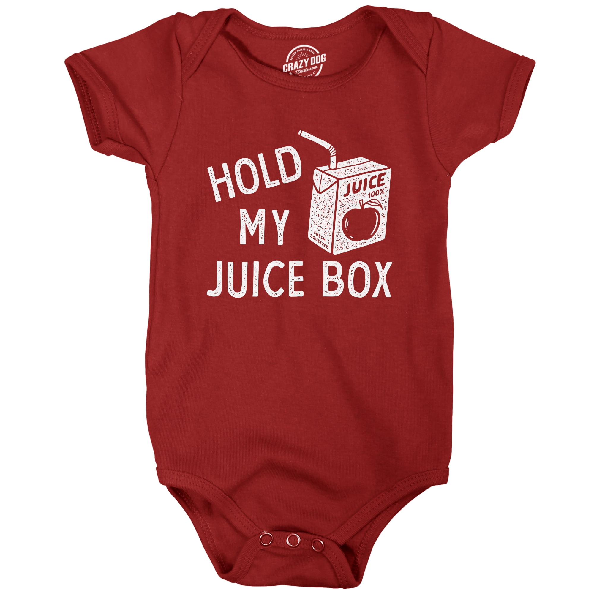 Hold My Juice Box Baby Bodysuit Funny Cute Apple Juicebox Graphic ...