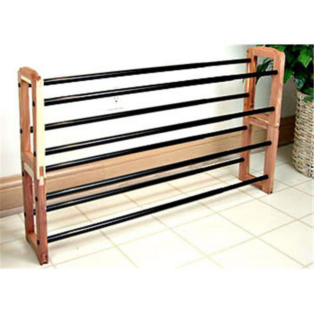 Hold N Storage 2 Tier Stackable Cedar Shoe Rack - Walmart.com