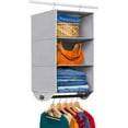Hold N’ Storage 3-Shelf Hanging Closet Garment Storage Room Organizer ...
