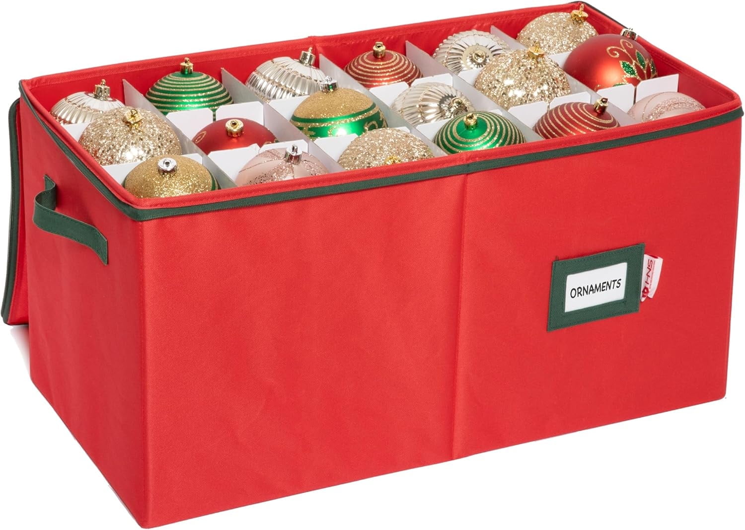 Hold N' Storage Christmas Ornaments Storage Box Polyester with Zipper ...