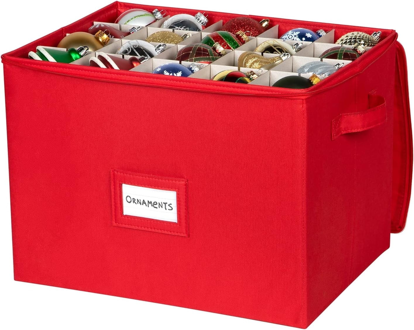 Large Christmas Ornament Storage Box - Durable 600D, Holds 80- 3 ...