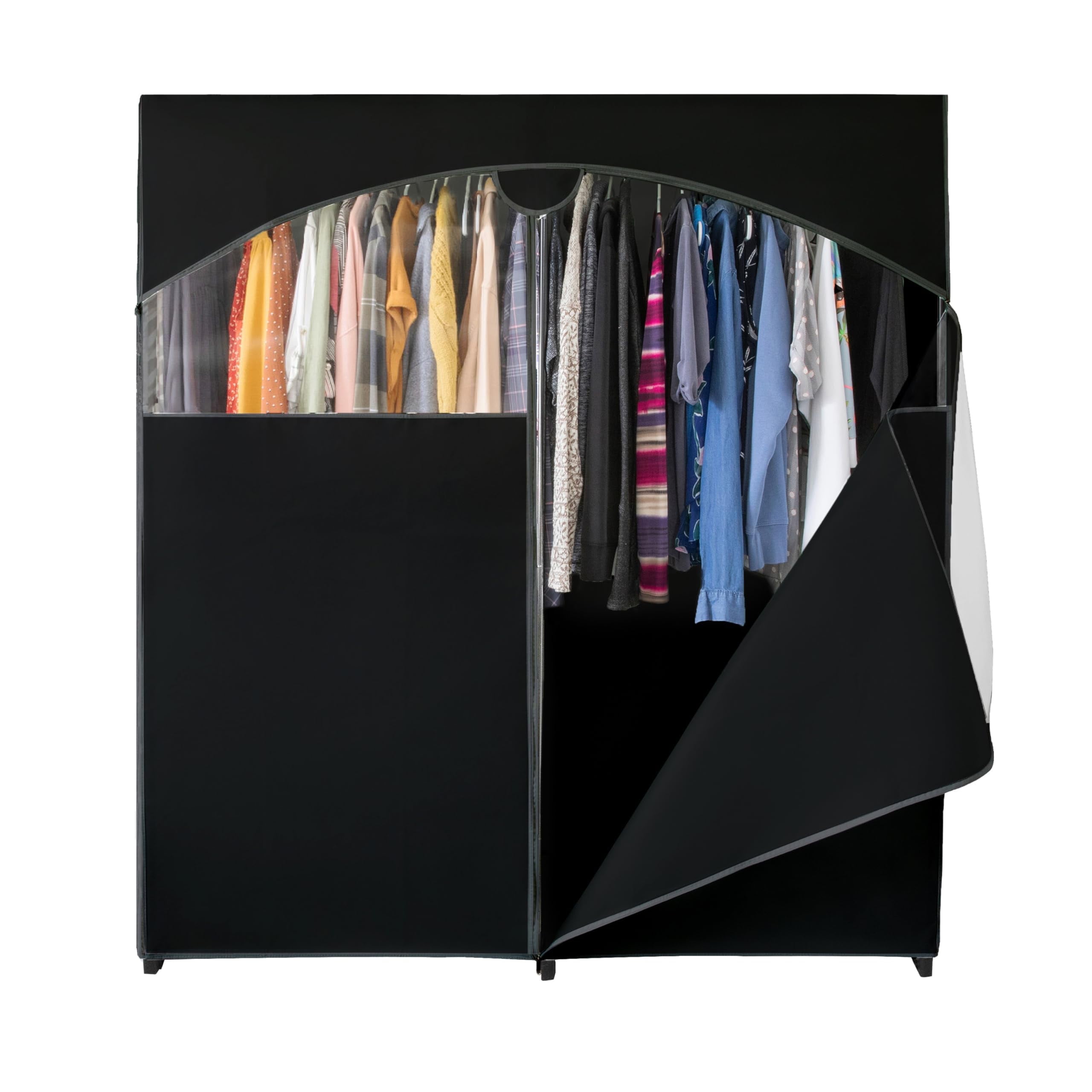 HOLDN' STORAGE, Portable Wardrobe Closet, 50 LBs Capacity, Black ...