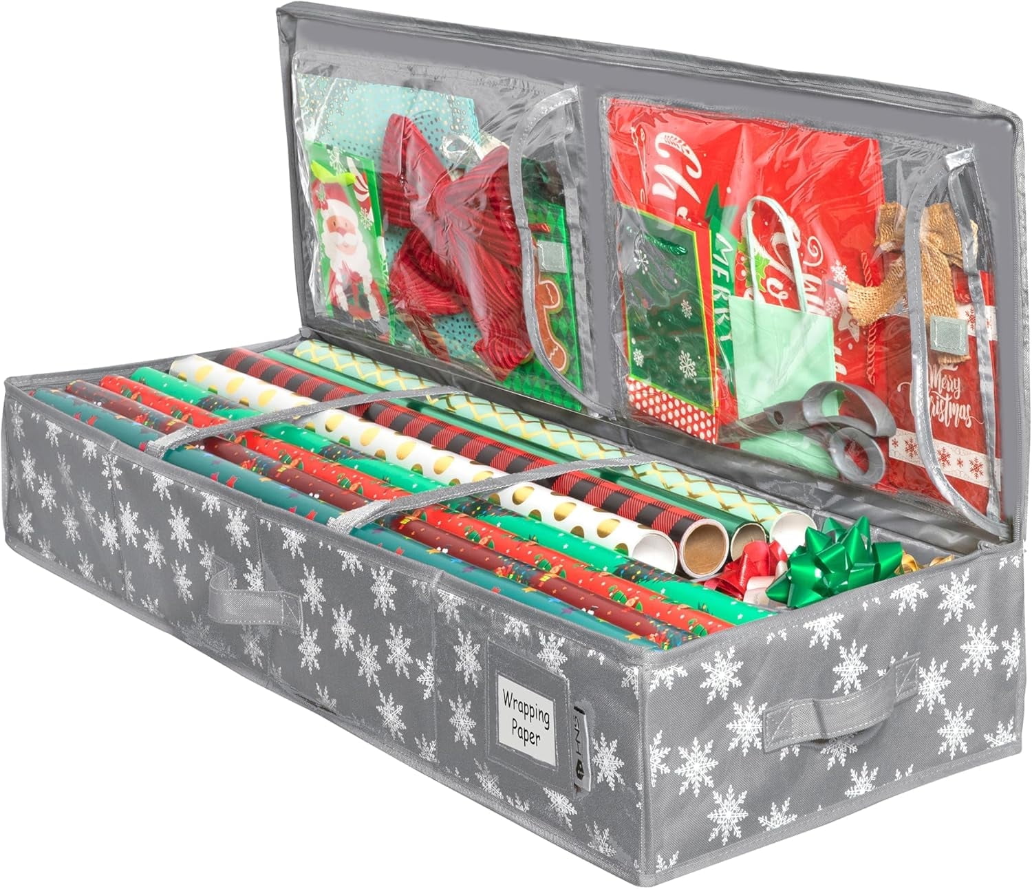 Hold N' Storage Large Underbed Christmas Wrapping Paper Organizer Bag ...