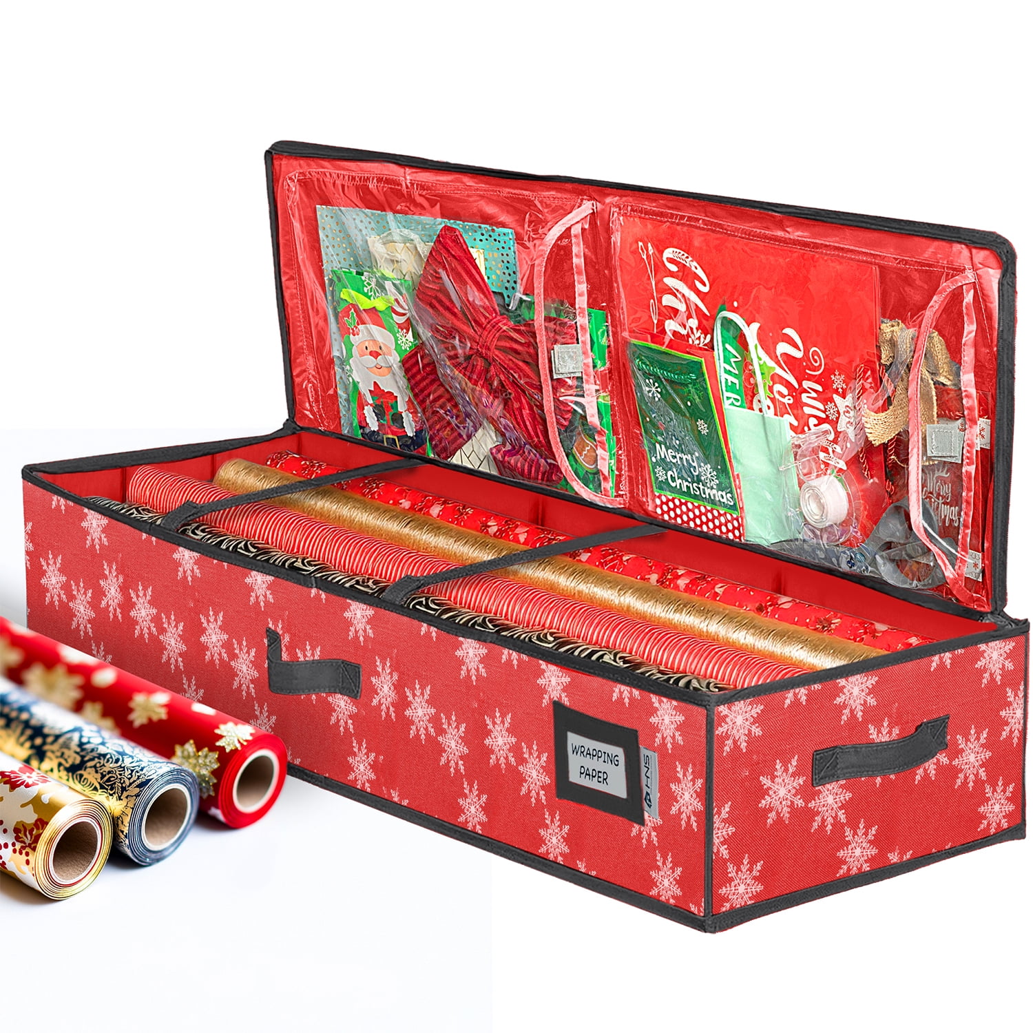 Hold N' Storage Christmas Wrapping Paper Organizer, Under Bed Storage ...