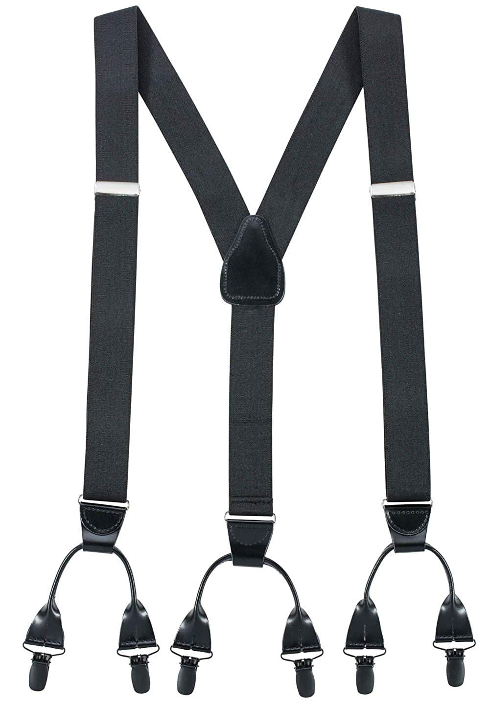HoldEm Double-Hold Pin Clip Suspenders - Black - HoldEm - Walmart.com