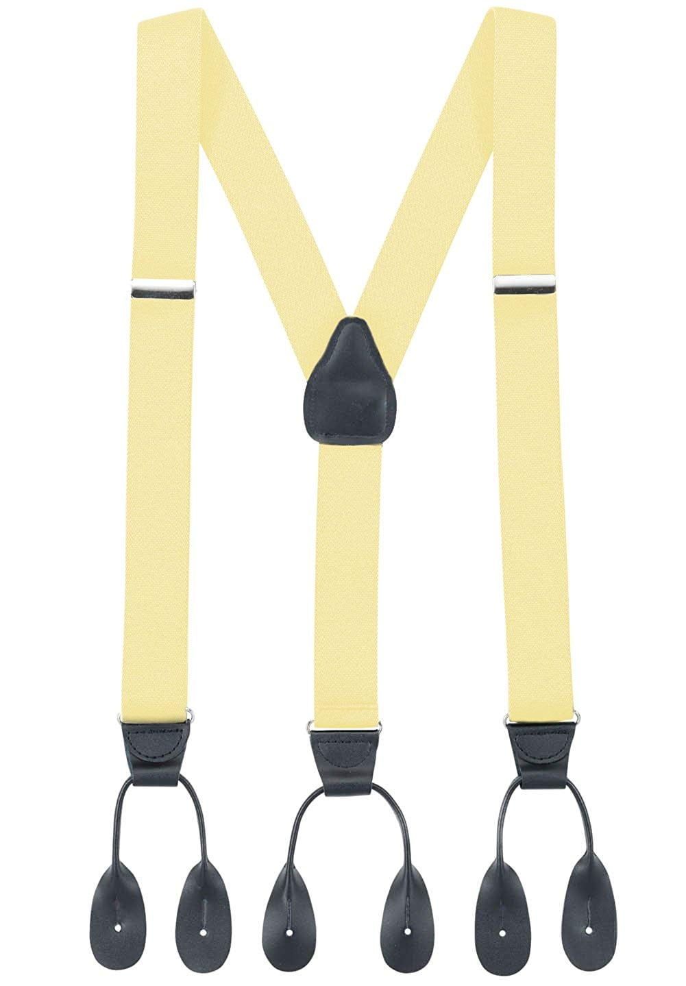 Holdem men's Y-Back Leather Button Suspenders - Light Banana - Walmart.com