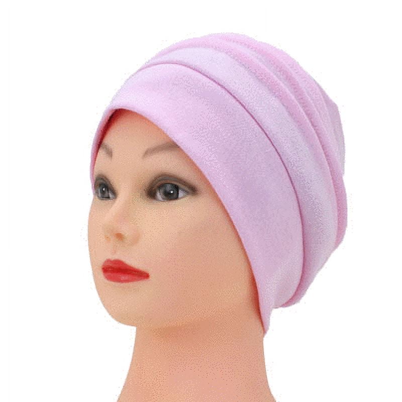 Hold'Em Slouchy Turban Hat for Chemo Patients - Light Pink, Soft Blend ...