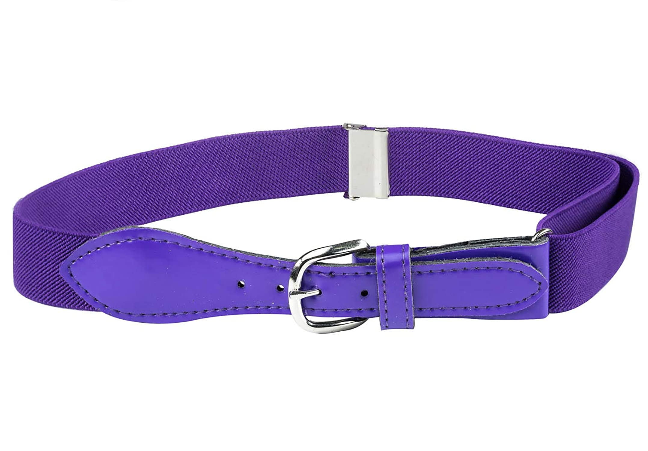 Hold'Em Youth Adjustable Elastic Leather Baseball Belt Purple M ...