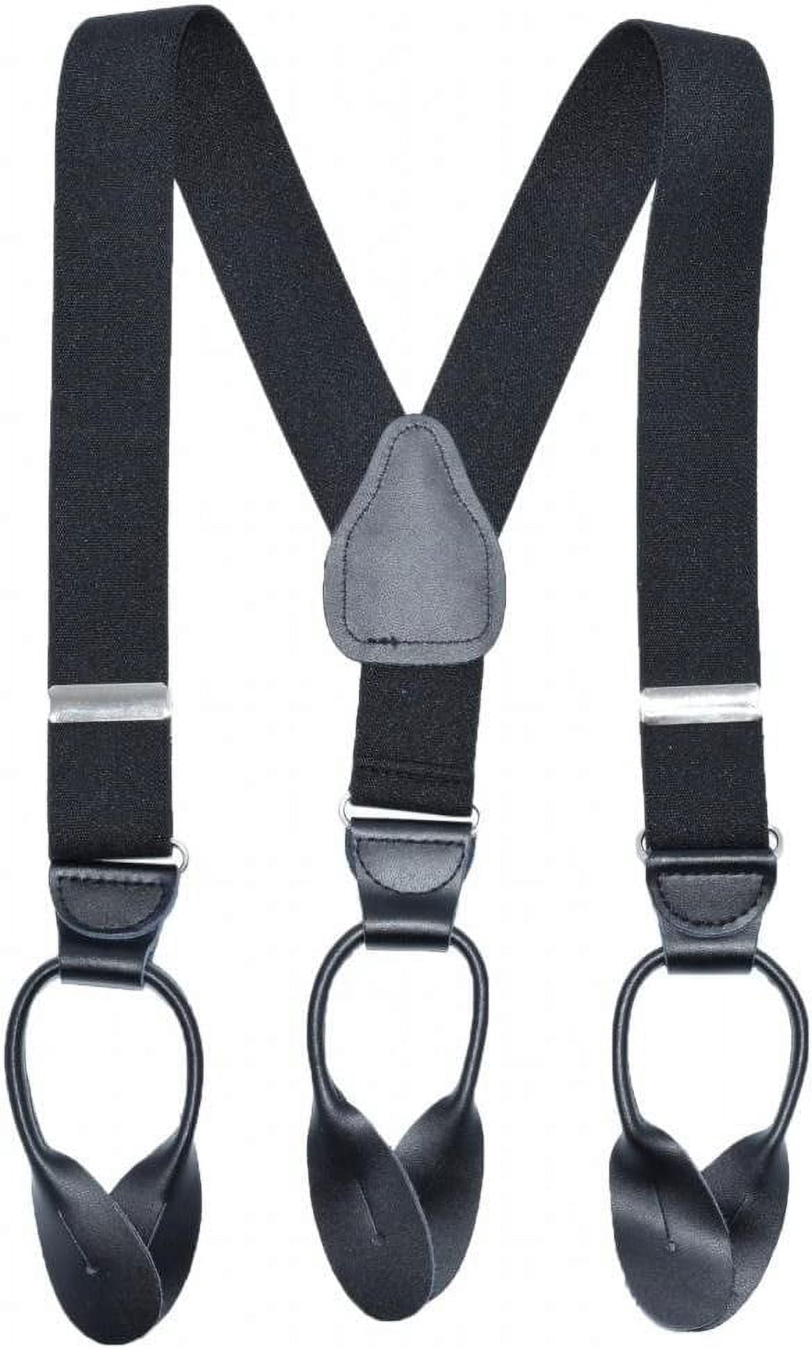 Hold’em Suspenders for Boys and Baby-Leather Metal Clip - Black Button ...