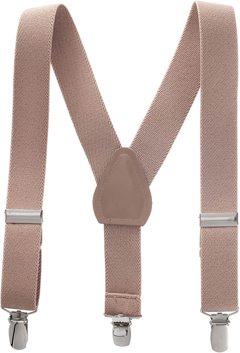 Hold’em Suspenders for Boys and Baby-Leather Metal Clip - Tan (30 ...