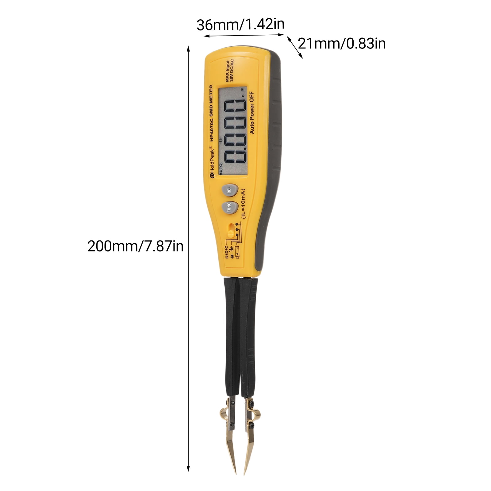 HoldPeak HP-4070C Handheld Smart SMD Tester Tweezers Resistor Capacitor ...