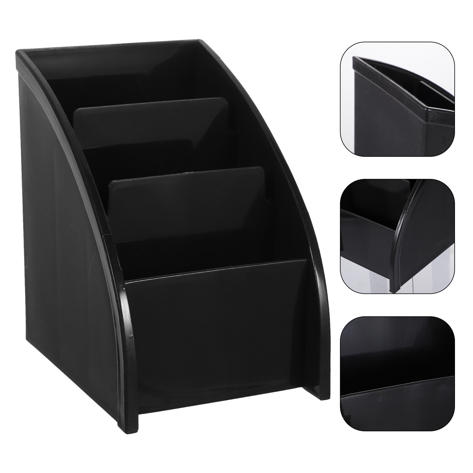 Holder Compartment Remote Holder Storage Box Desk Container ( Black ...